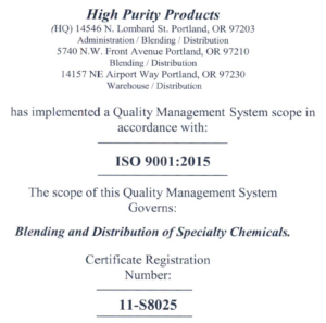 Quality – High Purity Products